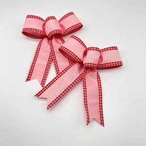 Pink and Red Small Bows Pink Dupioni Christmas Bows Christmas Tree Bows ...