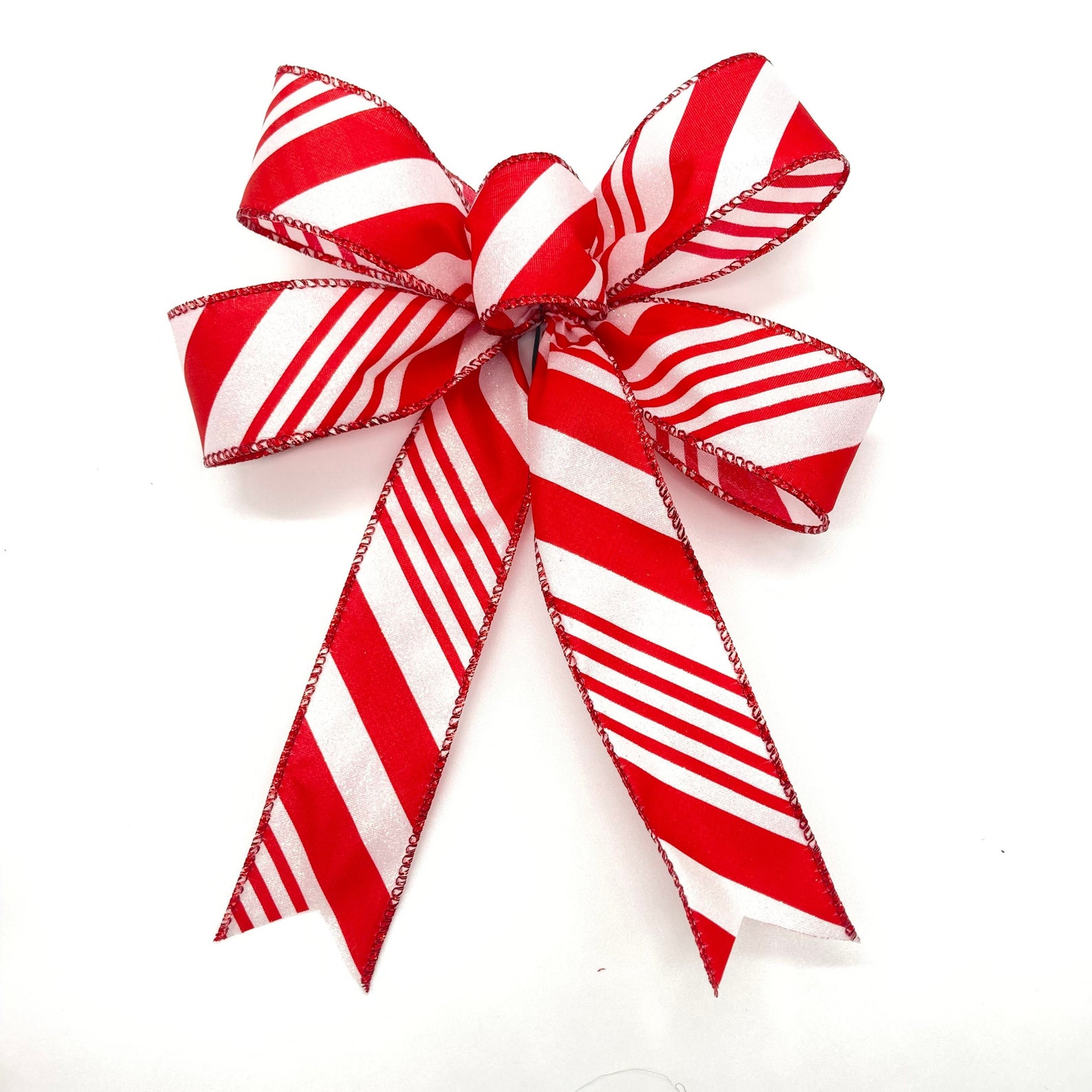 Peppermint Christmas Decorative Bows / Set 6 Bows / Christmas | Etsy