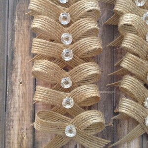 Burlap Tiny Bows Wedding Small Bows Burlap Diamond Accents Small Gift ...