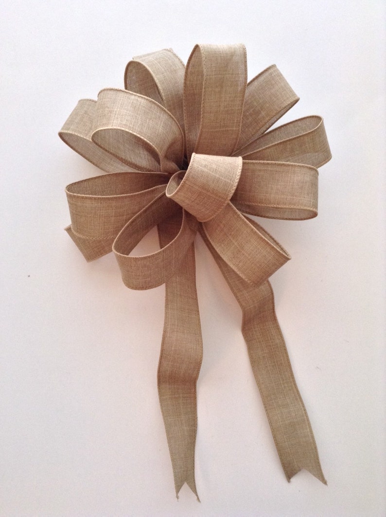Burlap Round Fluffy Bows / Burlap Decorative Bows / Natural - Etsy