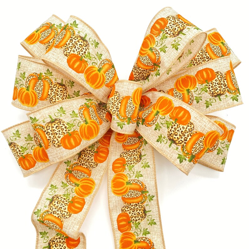 Harvest Wreath Bow / Pumpkin Fall Bow / Fall Wreath Bow / Fall - Etsy