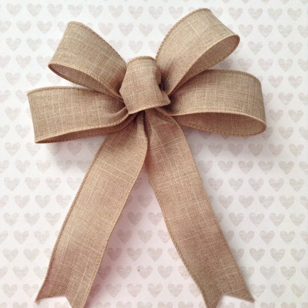 Burlap Decorative Bows / Natural - Burlap Bows / Set 8 Bows / Small ...