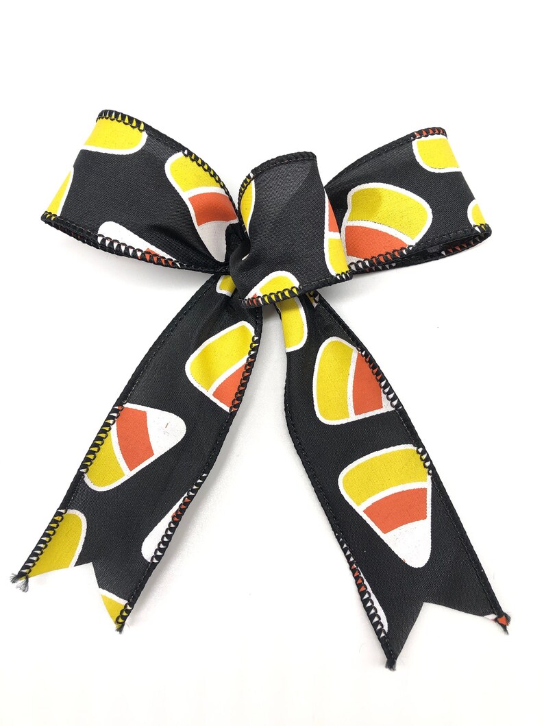 Candy Corn Decorative Bows / Set 8 Bows / Halloween Decorative | Etsy