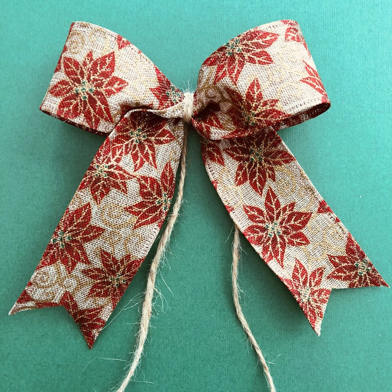 Christmas Decorative Bows / Set of 10 Bows / Poinsettia | Etsy