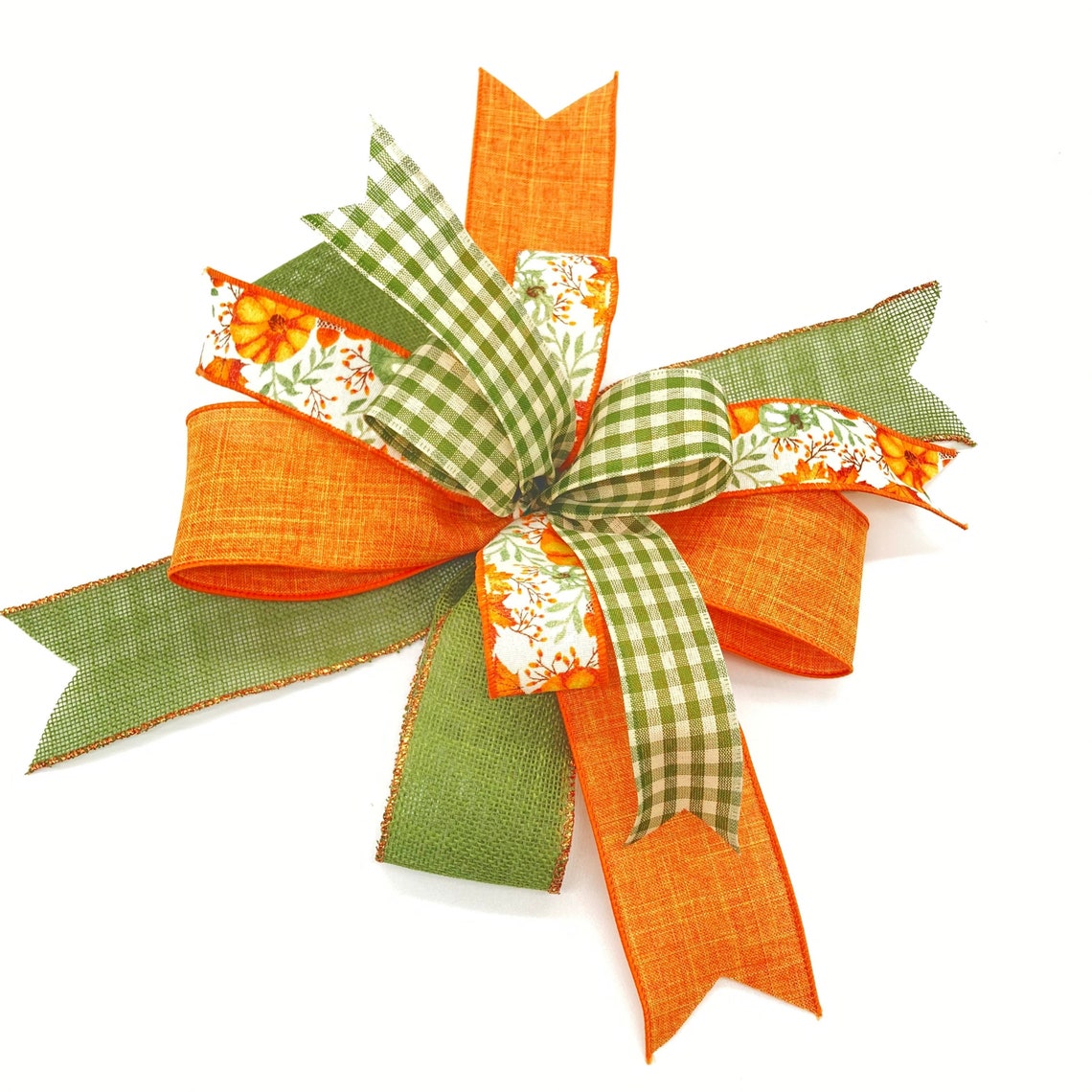 Fall Decorative Bow / Harvest Lantern Bow / Autumn Orange and | Etsy