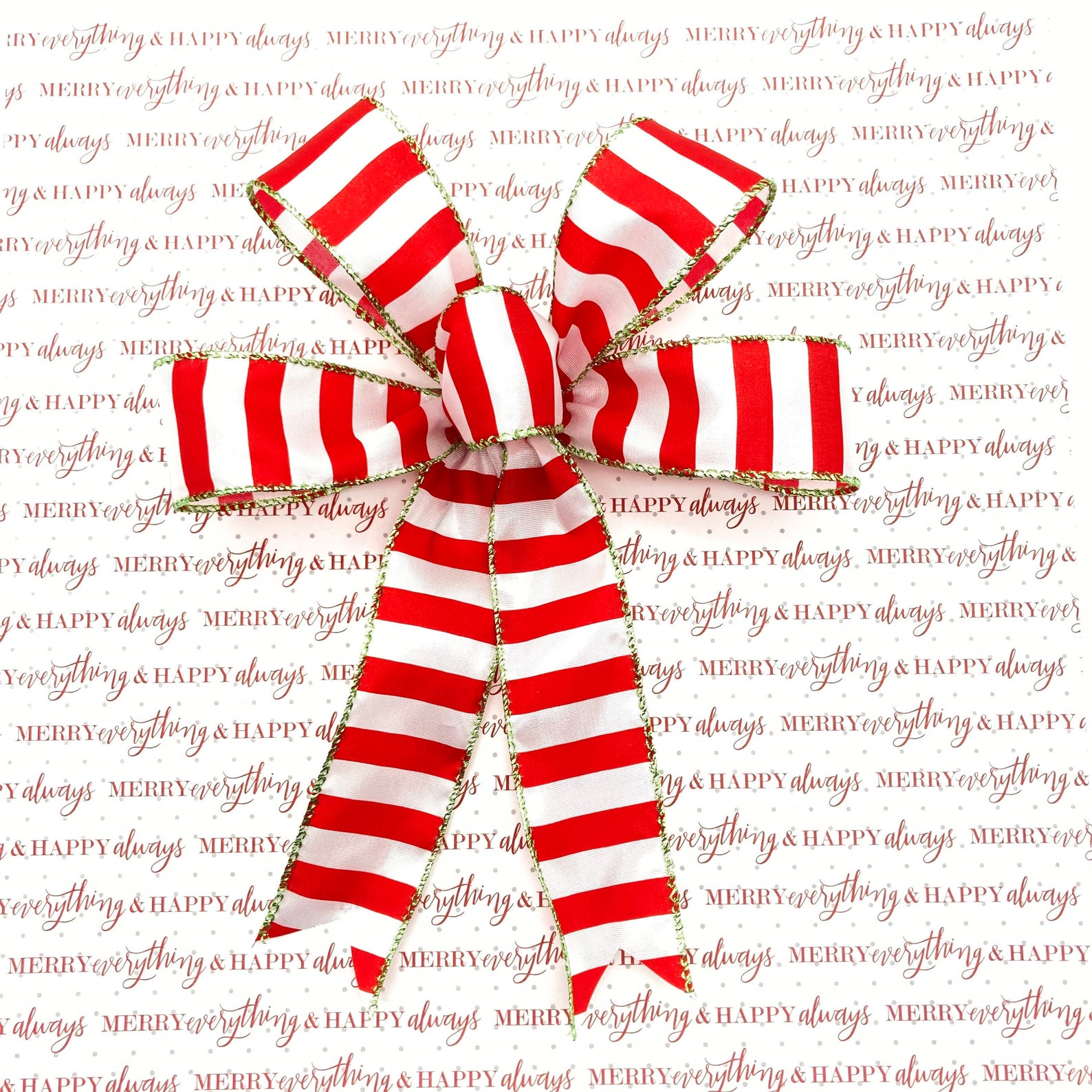 Peppermint Christmas Bows / Set 6 Bows / Christmas Tree Bows / - Etsy