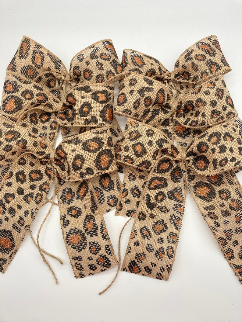 Cheetah Decorative Bows / Set 6 Bows / Rustic Cheetah Decor | Etsy