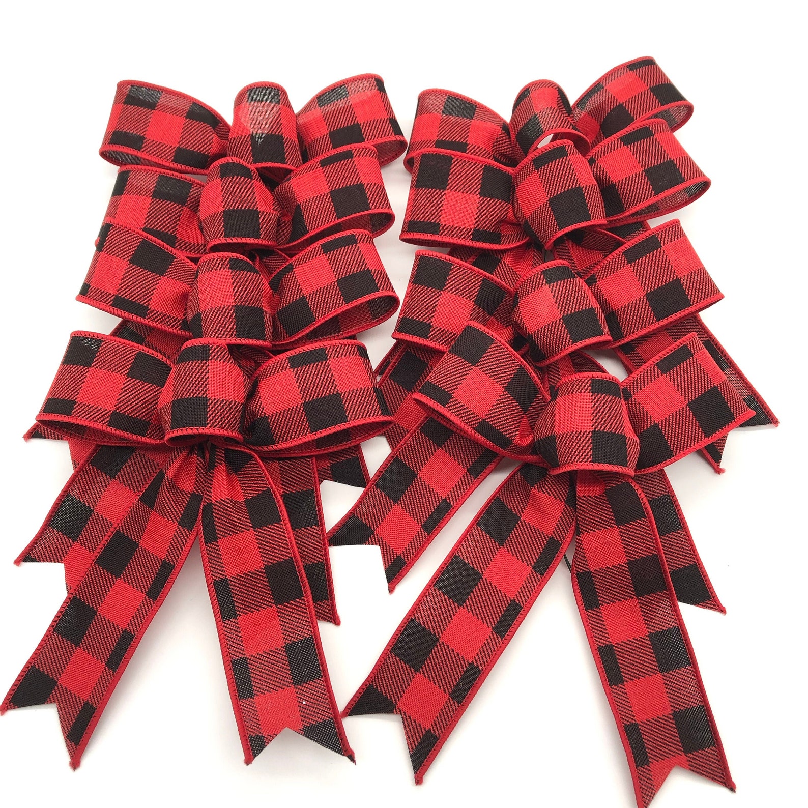 Christmas Tree Bows / Xmas Decorative Bows / Set of 8 Bows / - Etsy