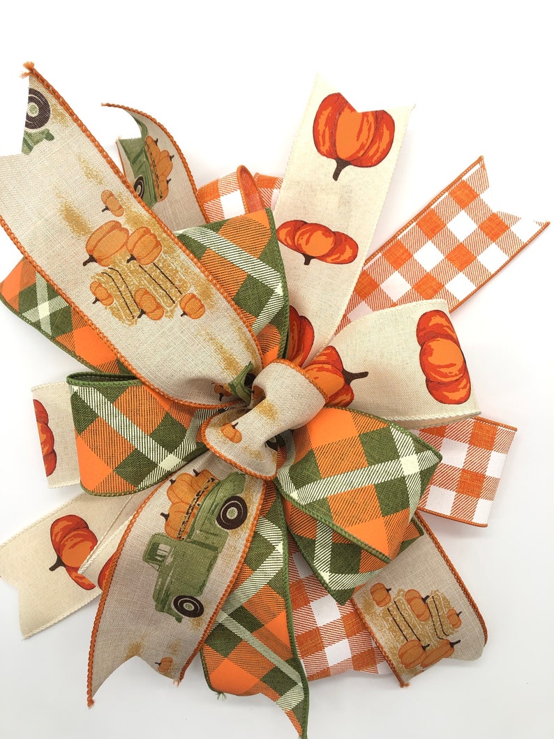 Harvest Decorative Bow / Fall Decor Bow / Autumn Bow / Green - Etsy