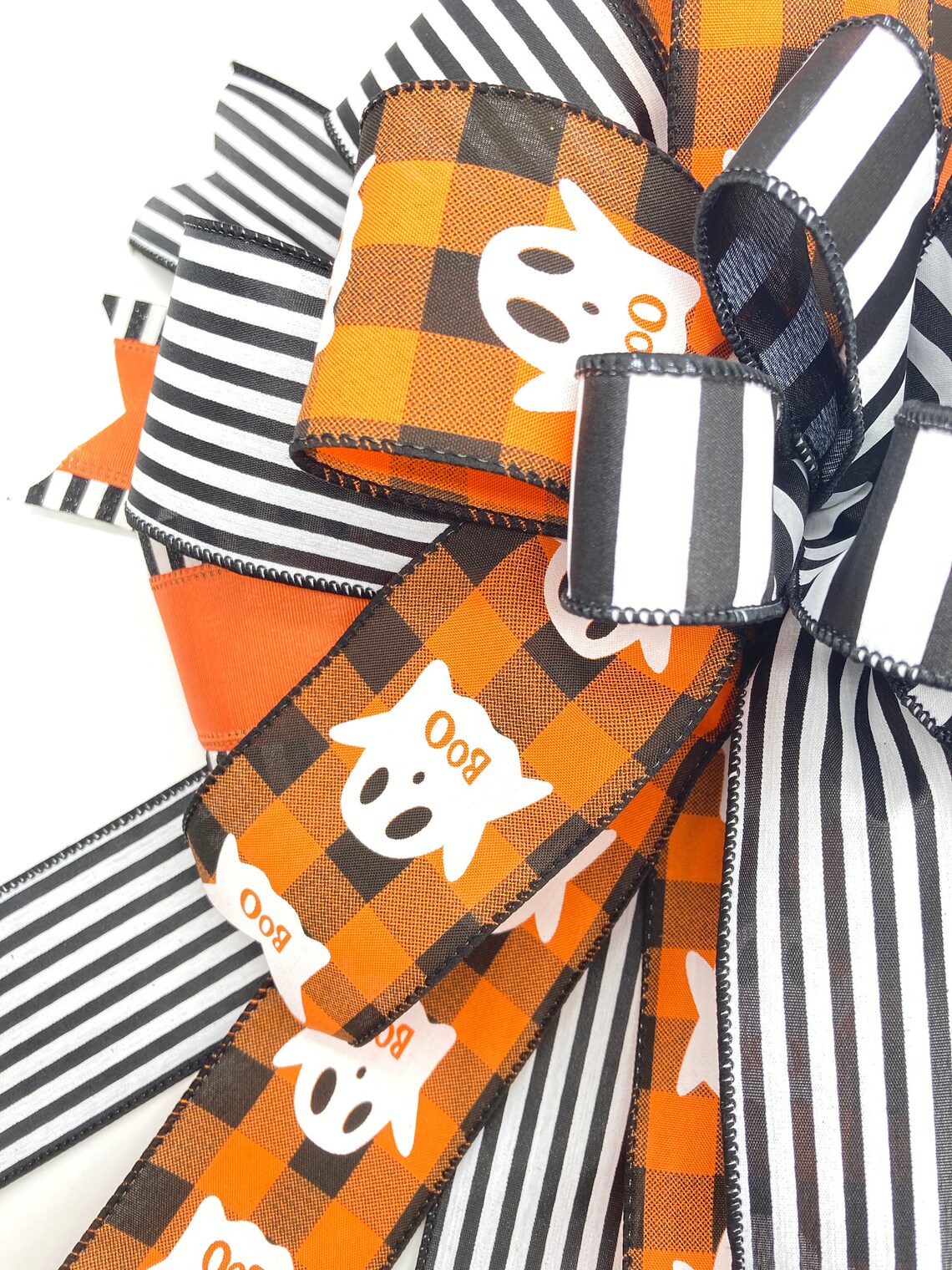 Halloween Decorative Bow / Boo Boo Bow / Black White and | Etsy