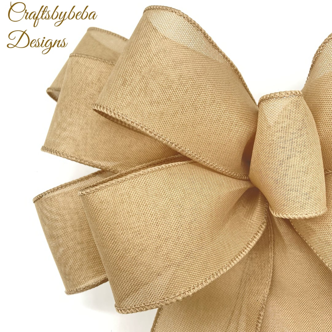 Beige Wreath Bow / Camel Color Lantern Bow / Harvest Decoration Bow ...