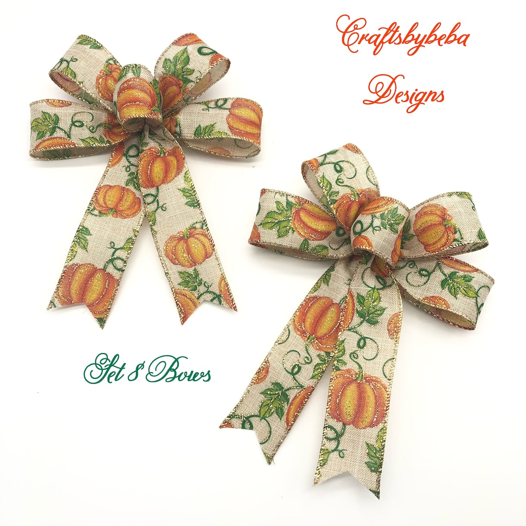 Harvest Decorative Bows / Set 8 Bows / Fall Decorative Bows / Autumn ...