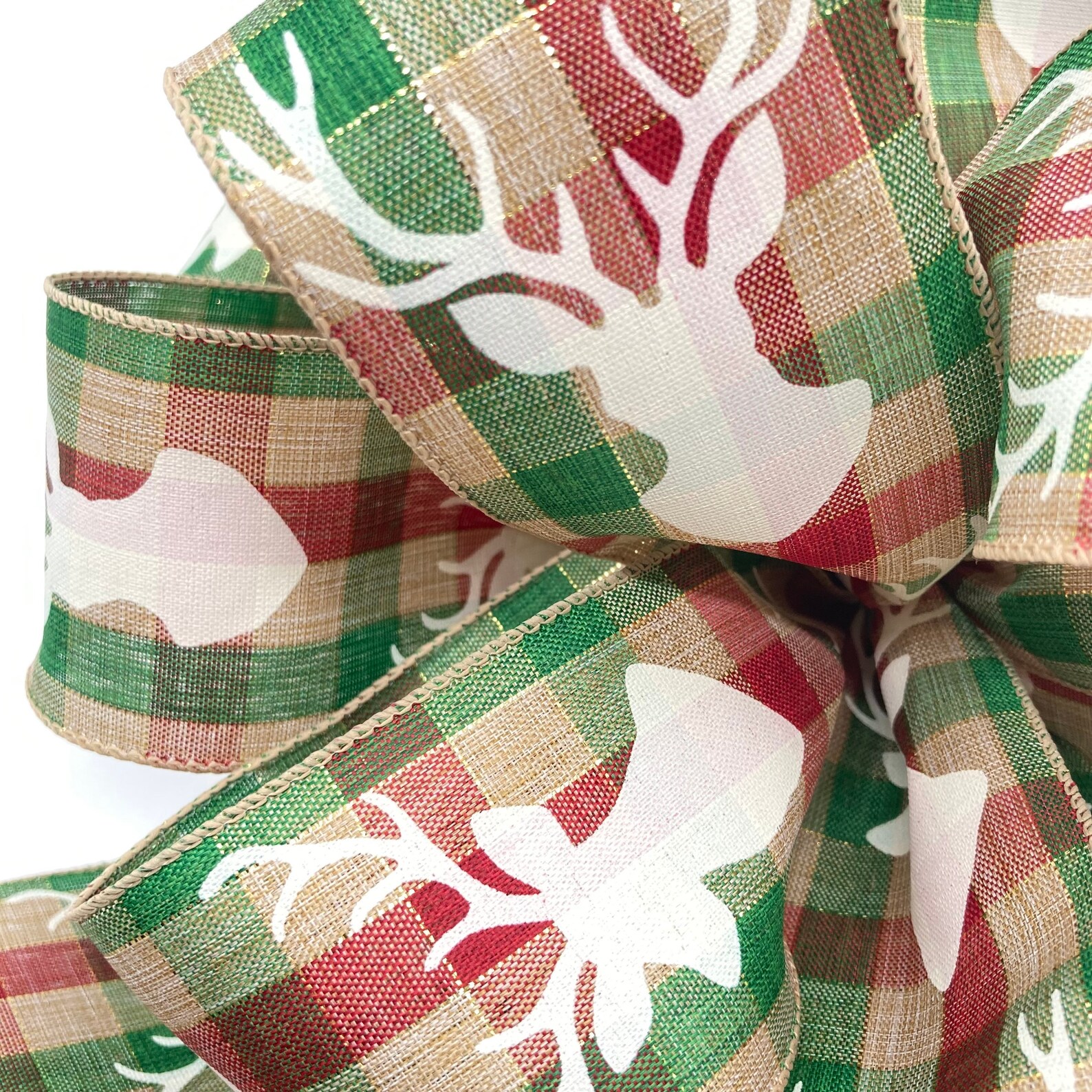 Christmas Tree Topper / Reindeer Christmas Decorative Bows / - Etsy