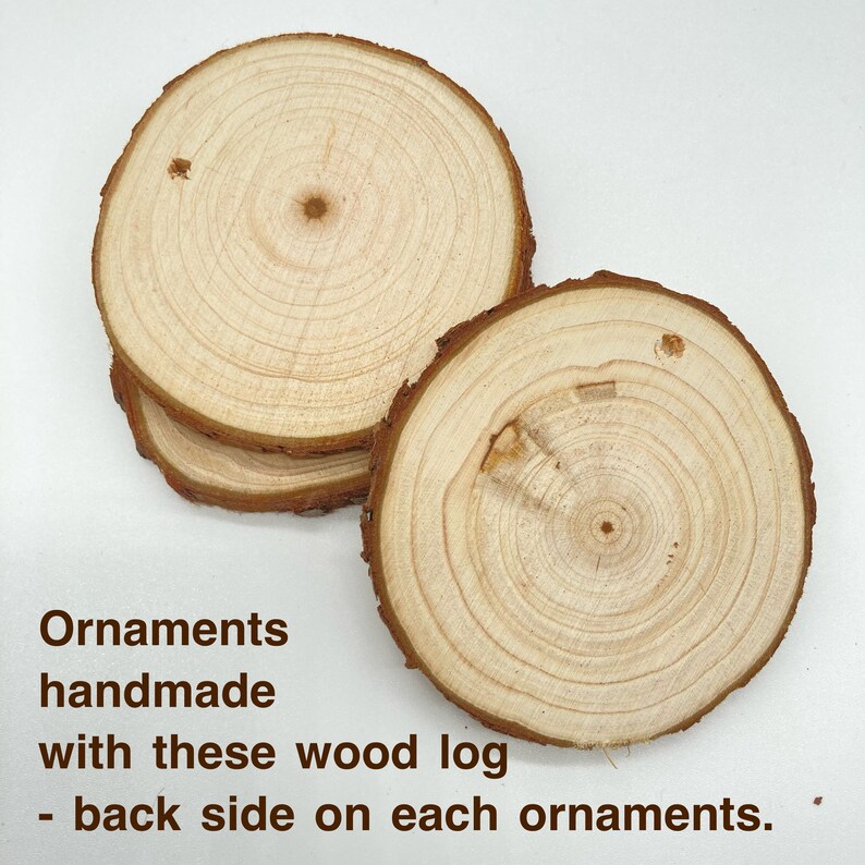 Fall Wood Log Handmade Ornaments / Set 3 Ornaments / Harvest - Etsy