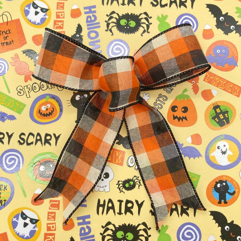 Halloween Decorative Bows / Set 8 Bows / Halloween Plaid Bows - Etsy