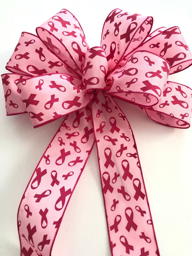 Pink Cancer Awareness Decorative Bow / Pink Decorative Bow / - Etsy