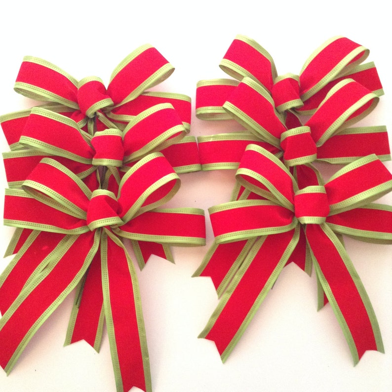 Christmas Red Velvet Bows / Christmas Tree Bows / Xmas Red | Etsy