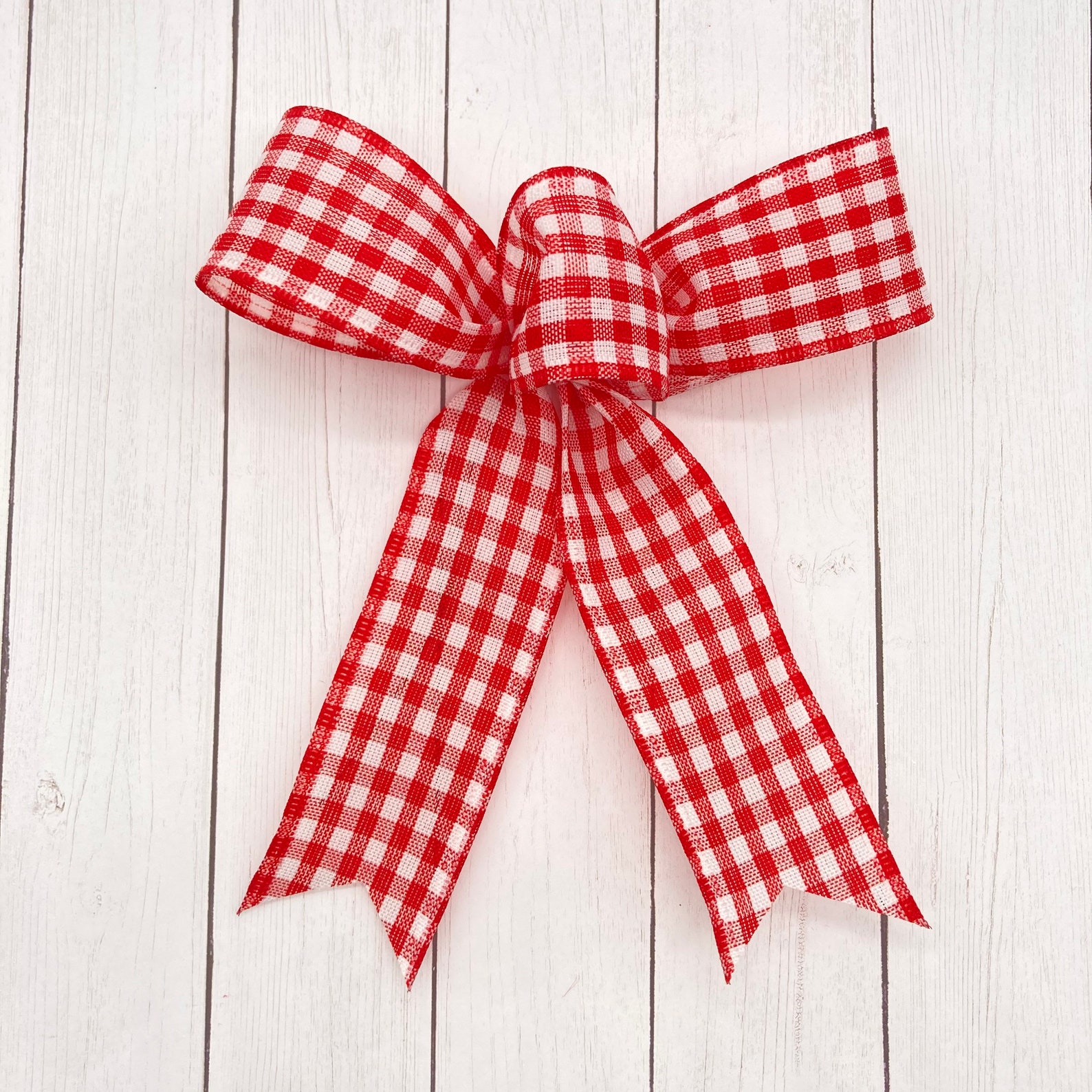 Gingham Decorative Bows / Set 12 Bows / Red and White Small - Etsy