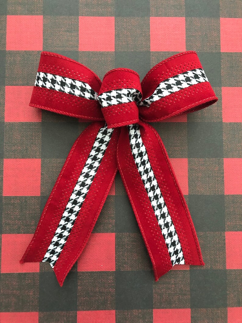Christmas Red Velvet Decorative Bows Set Of 12 Bows Etsy