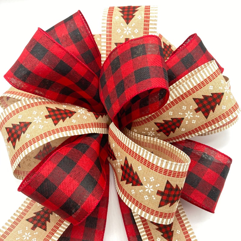 Christmas Tree Topper / Christmas Red Buffalo Tree Topper / | Etsy