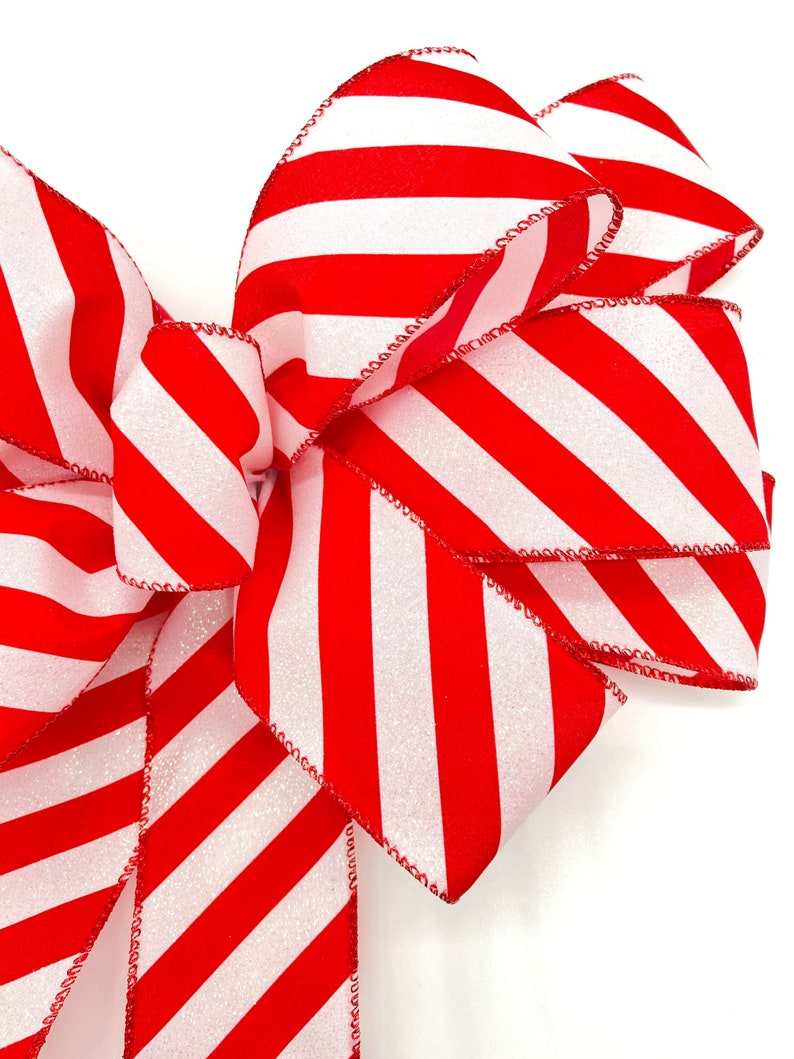 Peppermint Wreath Bow / Christmas Peppermint Decorative Bow / - Etsy