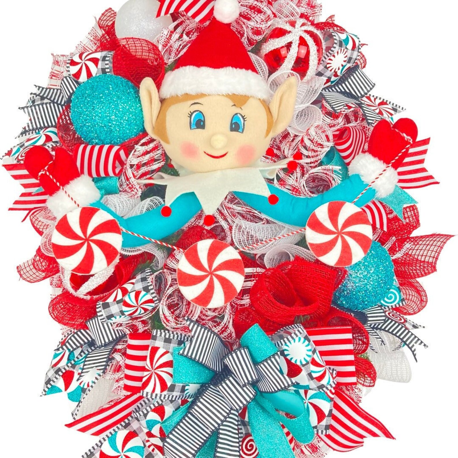 Elf Christmas Wreath / Christmas Elf Wreath / Whimsical - Etsy