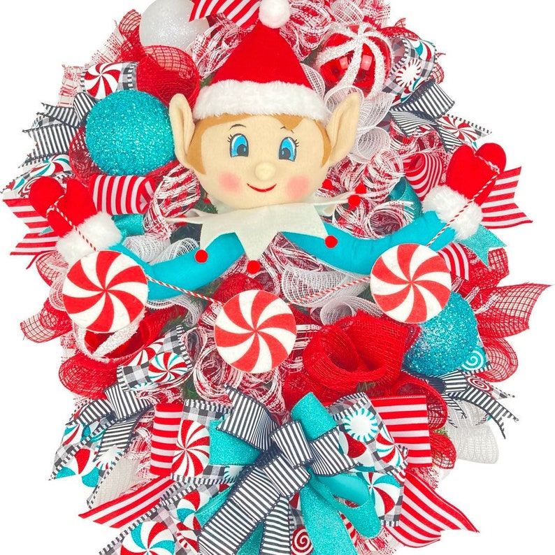 Elf Christmas Wreath / Christmas Elf Wreath / Whimsical - Etsy