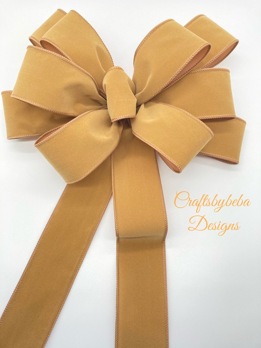 Velvet Christmas Bow Camel Brown Velvet Christmas Wreath Bow Christmas ...