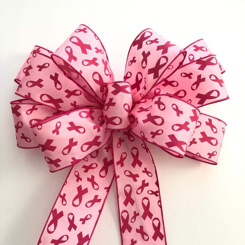 Pink Cancer Awareness Decorative Bow / Pink Decorative Bow / - Etsy