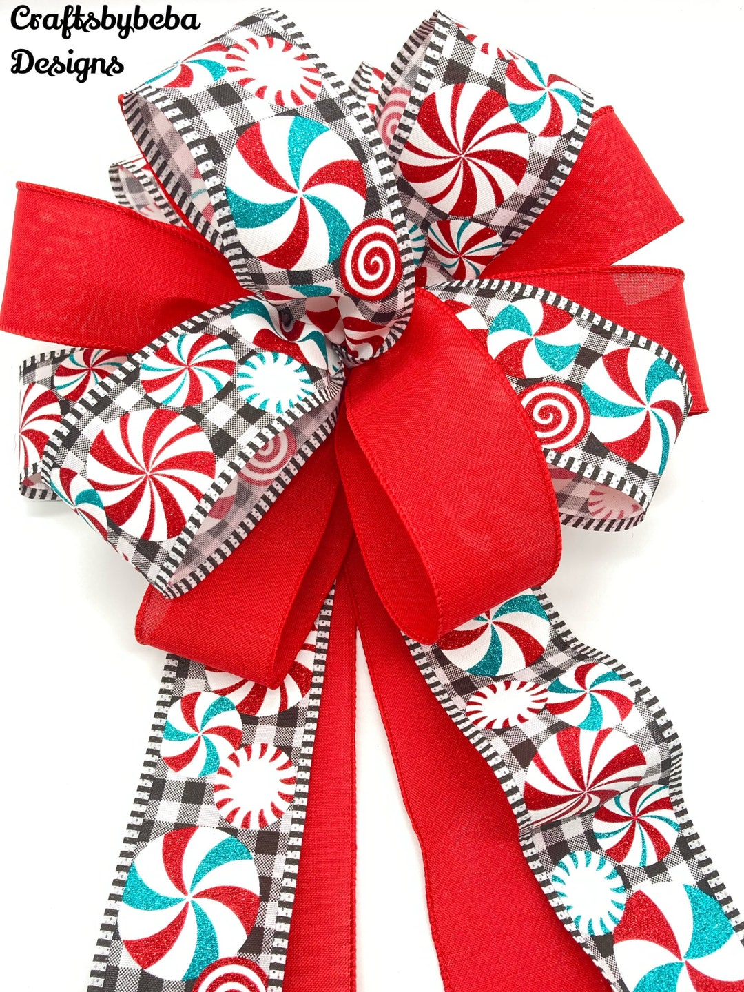 Christmas Tree Topper Whimsical Christmas Decorative Bow Xmas