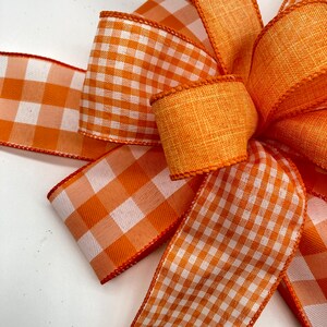 Harvest Orange Decorative Bow / Fall Orange Decor Bow / Autumn Orange ...
