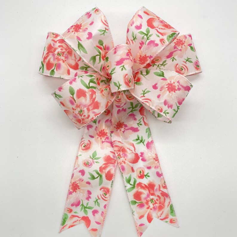 Floral Decorative Bow / Set 3 Bows / Summer Spring Bows / - Etsy