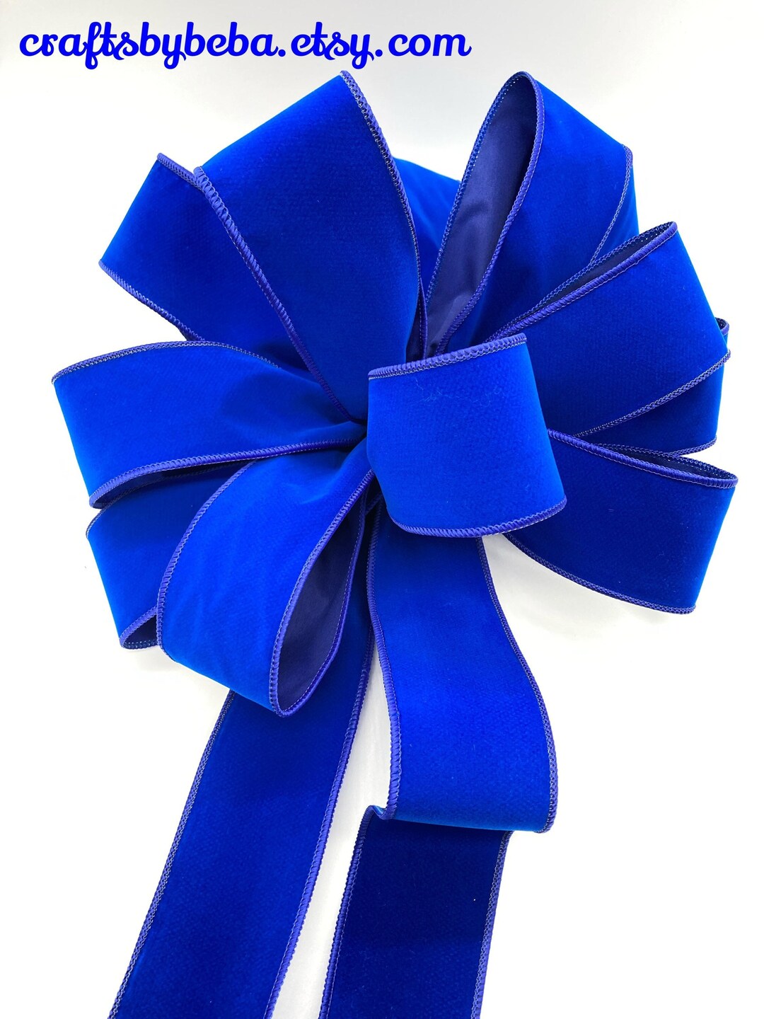 Blue Tree Topper / Christmas Blue Velvet Decorative Bow / Christmas ...