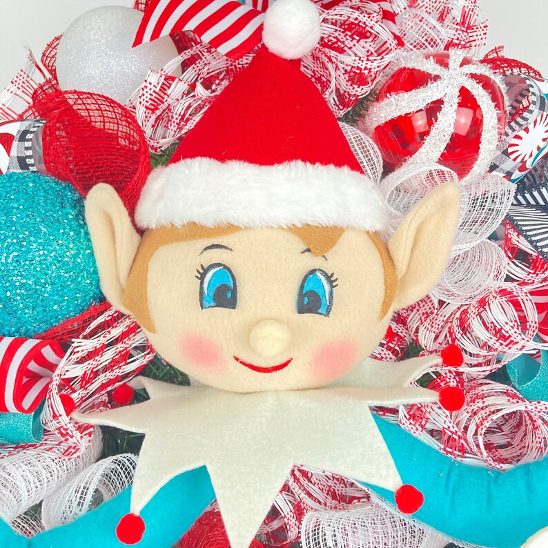 Elf Christmas Wreath / Christmas Elf Wreath / Whimsical - Etsy