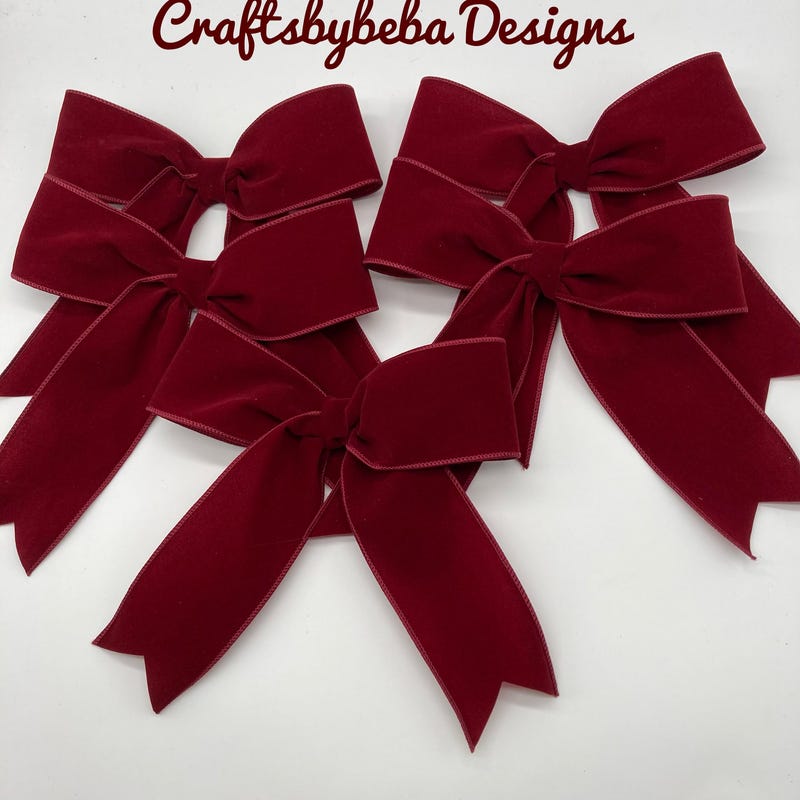 Burgundy Christmas Bows - Etsy