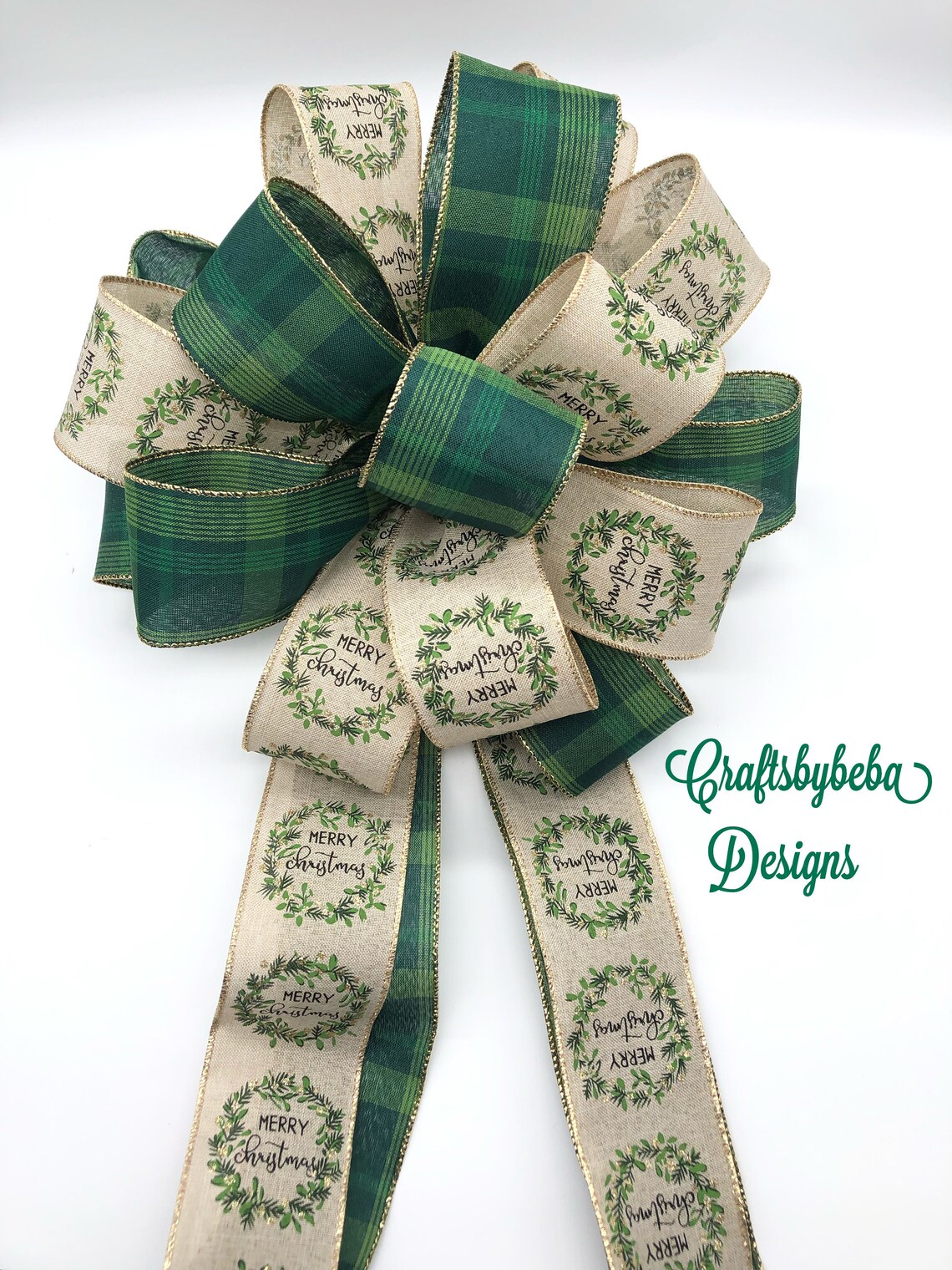 Christmas Tree Topper / Natural and Green Xmas Tree Topper / | Etsy