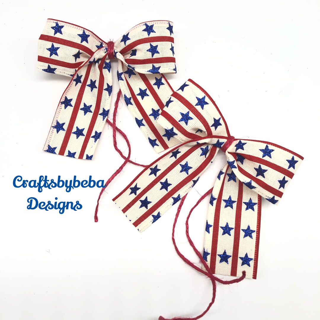 Patriotic Decorative Bows / Set 12 Bows / Small Patriotic Decor Bows ...