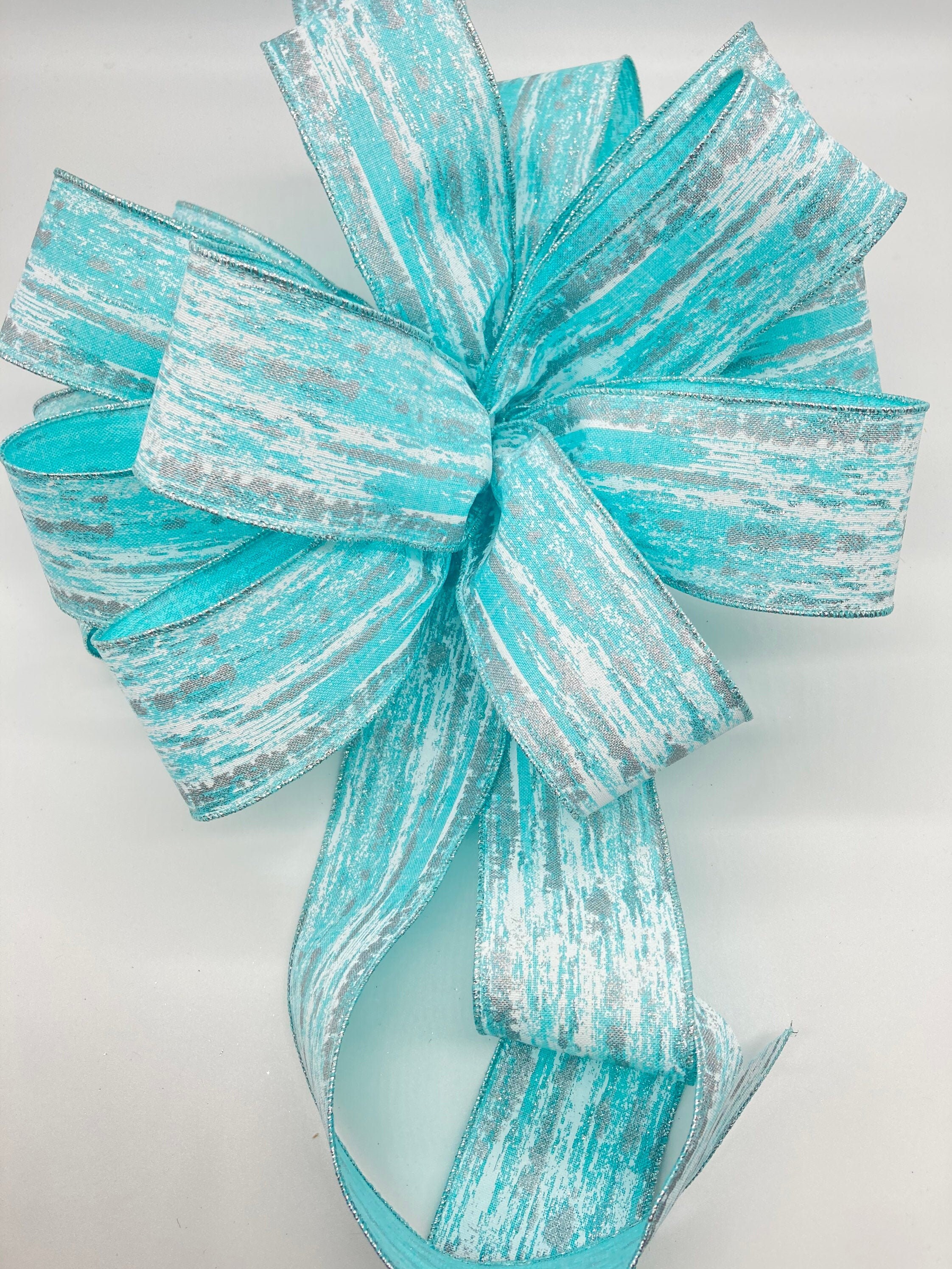 Teal Christmas Decorative Bows / Set 9 Bows / Xmas Tree Topper | Etsy