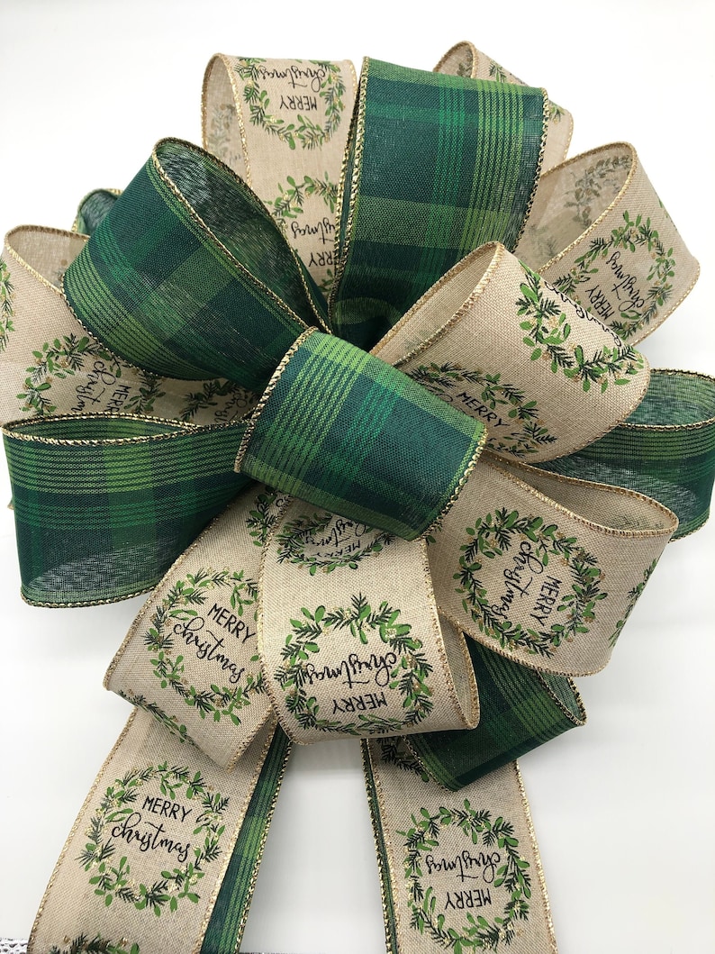 Christmas Tree Topper / Natural and Green Xmas Tree Topper / | Etsy