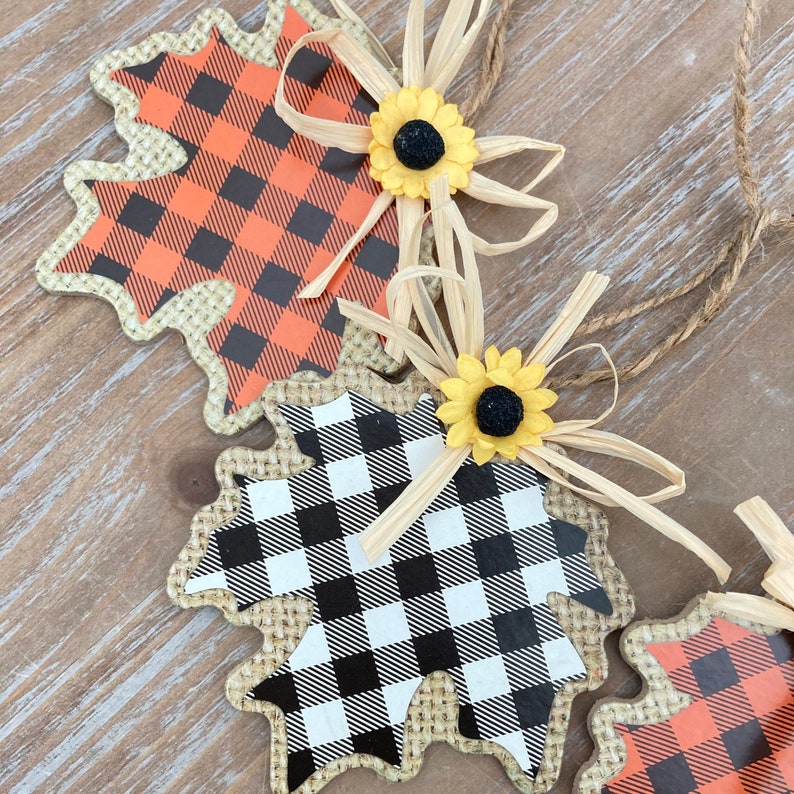 Fall Plaid Banner / Harvest Orange and Black Banner / - Etsy