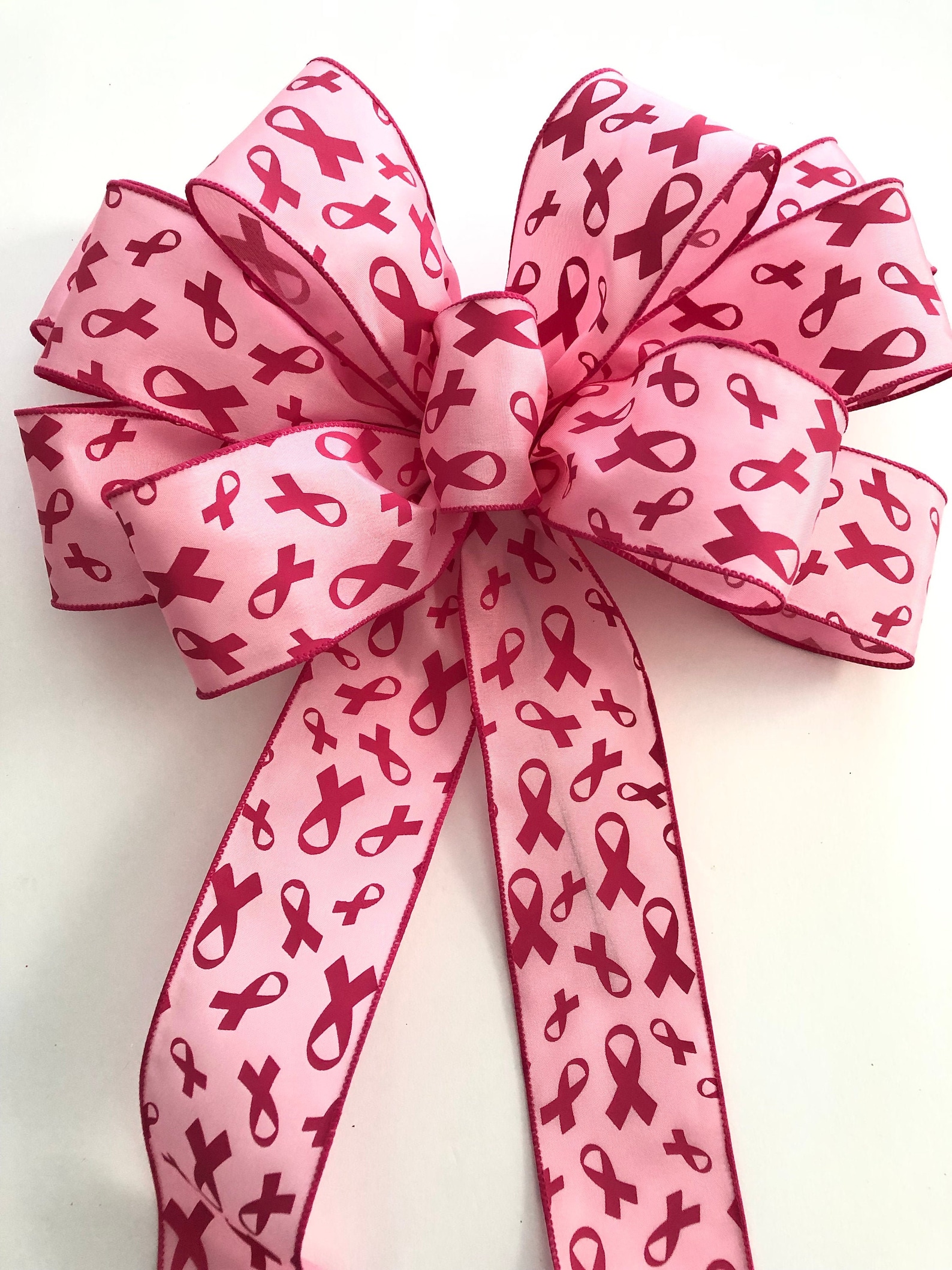 Pink Cancer Awareness Decorative Bow / Pink Decorative Bow / - Etsy