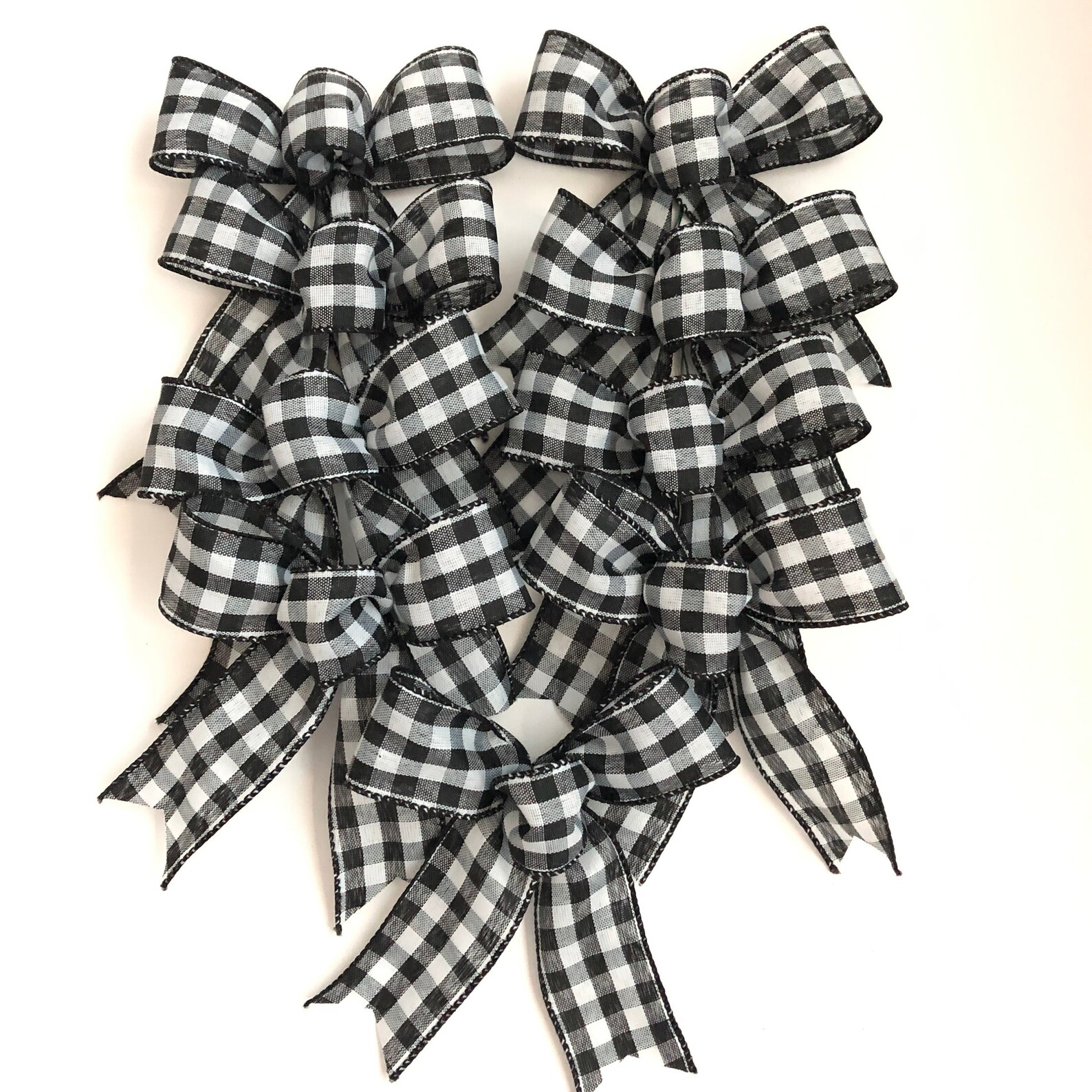 Buffalo Plaid Christmas Bows: Black & White Decorative Set - Etsy