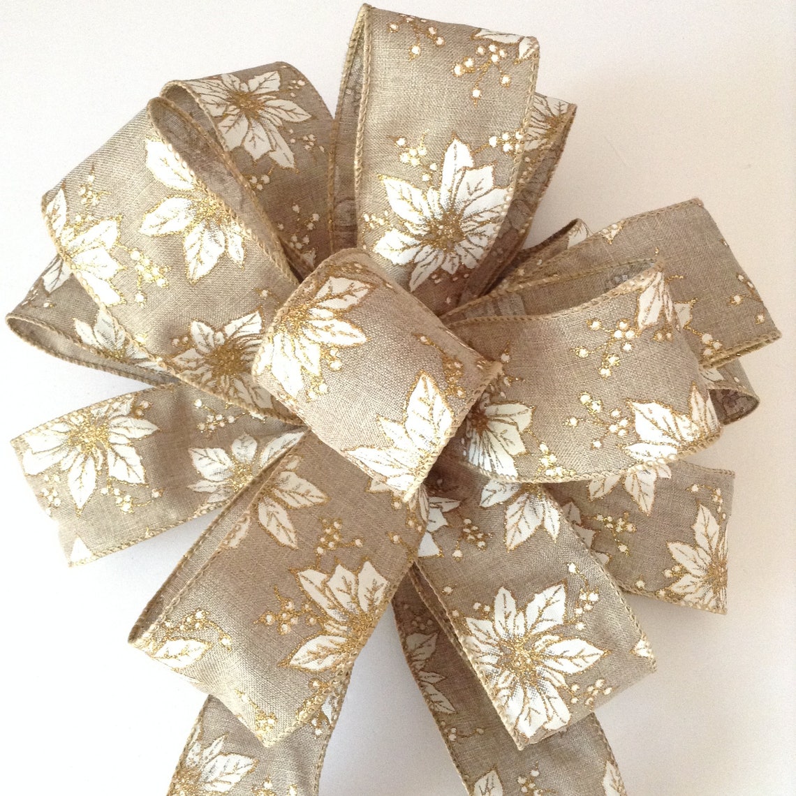 Christmas Tree Topper / Natural White and Gold Xmas Tree | Etsy