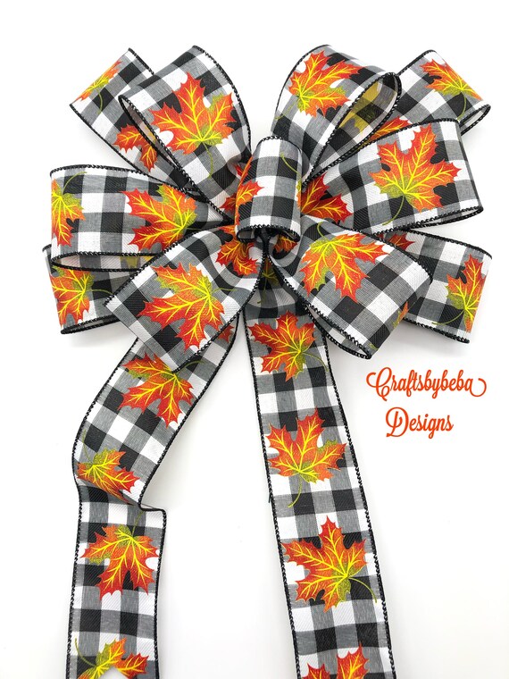 Harvest Decorative Bow / Fall Wreath Bow / Autumn Wreath Bow / | Etsy