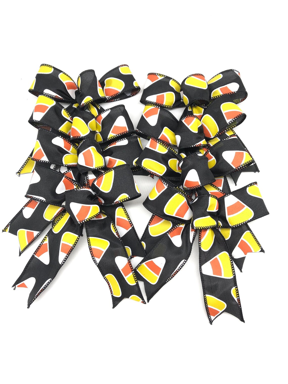 Candy Corn Decorative Bows / Set 8 Bows / Halloween Decorative | Etsy