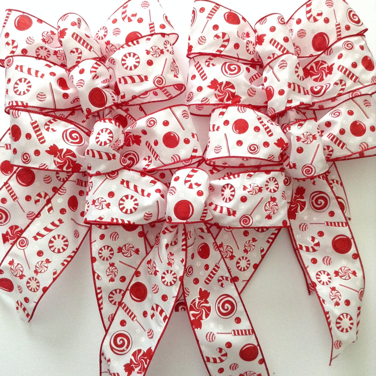 Christmas Peppermint Bows / Candy Cane-peppermint Bows - Etsy