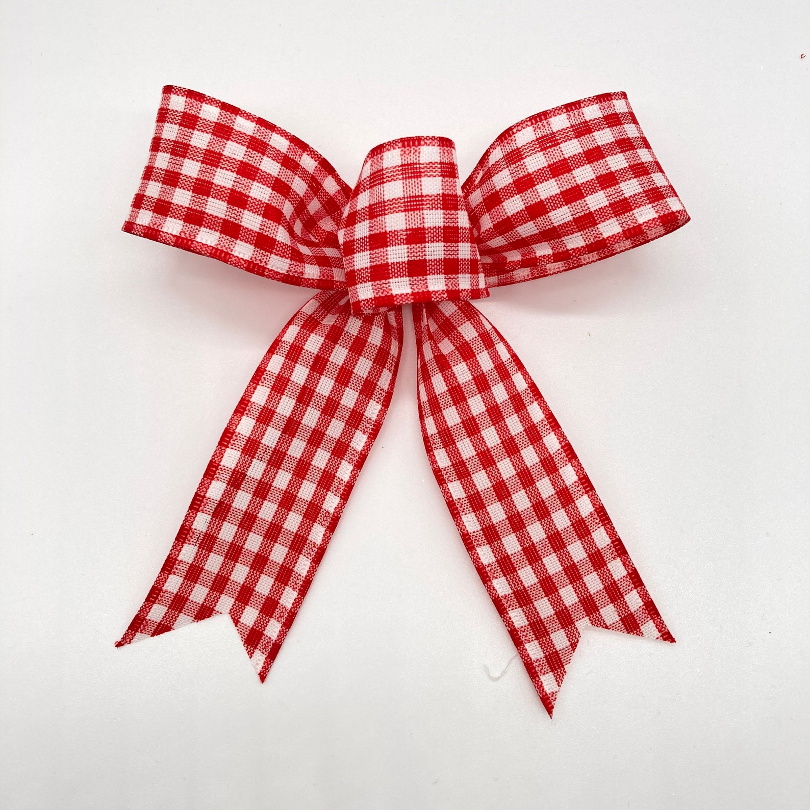 Gingham Decorative Bows / Set 12 Bows / Red and White Small - Etsy