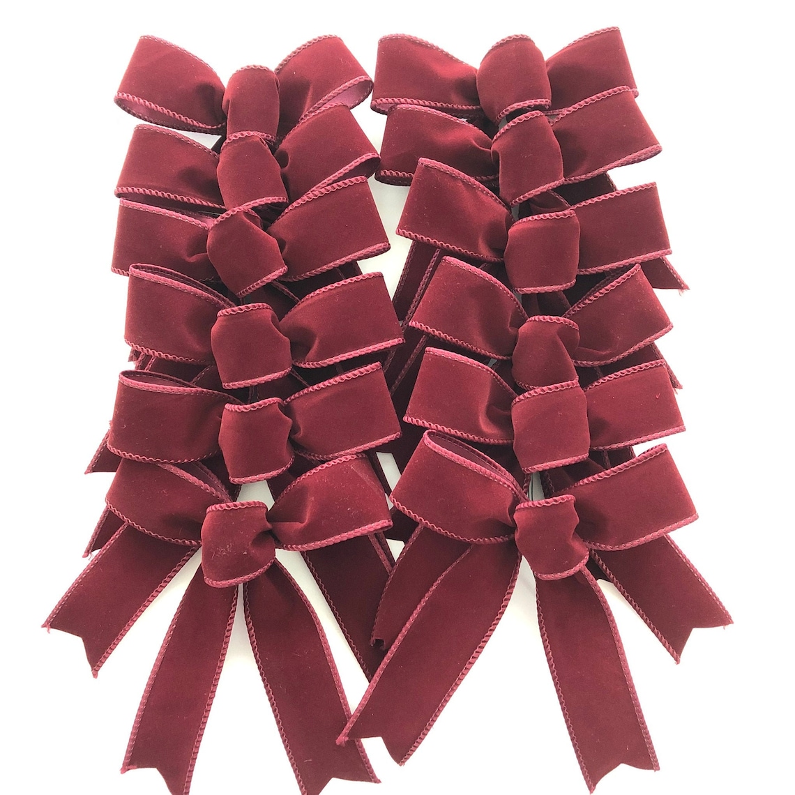 Burgundy Decorative Bows / Set of 12 Bows / Burgundy Velvet | Etsy