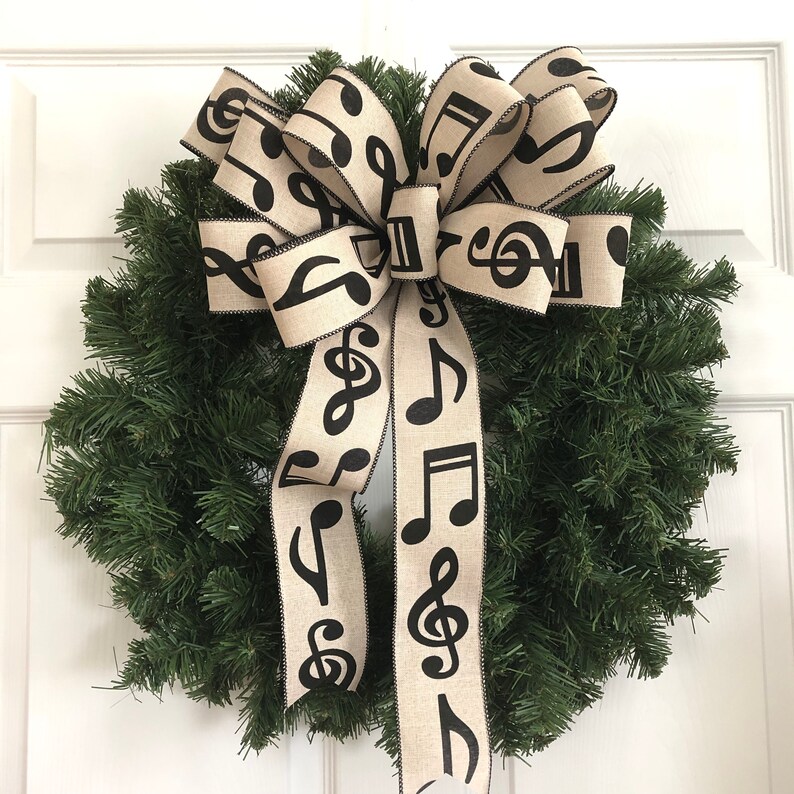 Music Notes Tree Topper / Music Wreath Bow / Bold Music Note - Etsy