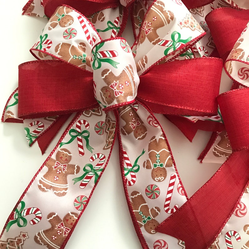 Christmas Tree Bows / Gingerbread Xmas Tree Bows / Set of 6 - Etsy